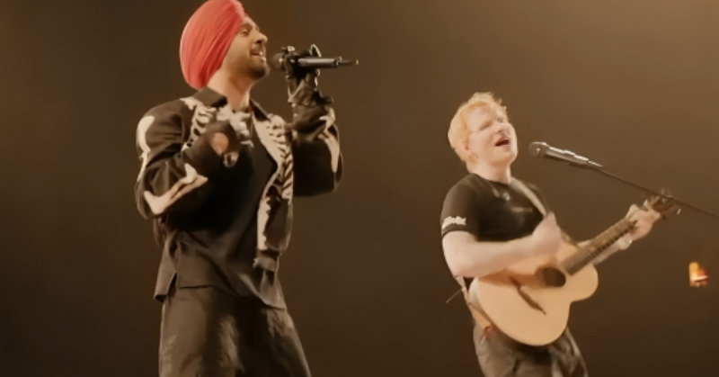 Ed Sheeran Shares Stage With Diljit Dosanjh Sings In Punjabi