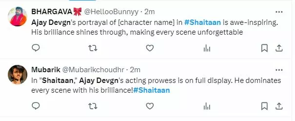 Shaitaan Twitter Review: Must-Read Comments Before Watching Ajay Devgn ... Shaitaan Twitter Review: Must-Read Comments Before Watching Ajay Devgn ...