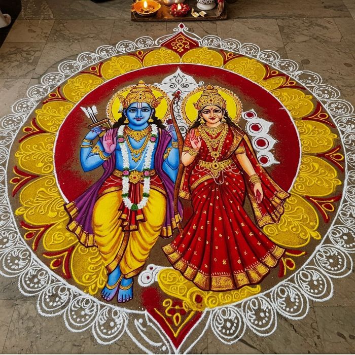 Happy Ram Navami rangoli images 2025: 12 best rangoli with simple, easy ...