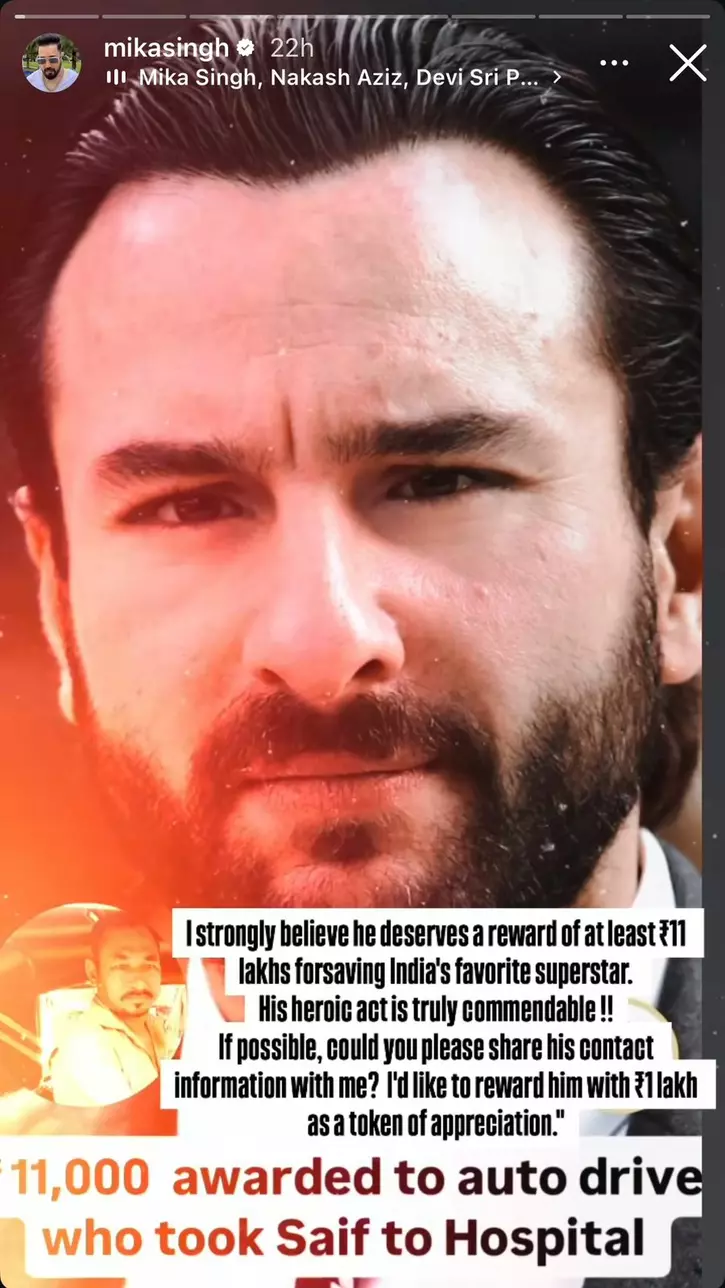 Saif Ali Khan Attacked Mika Offers Rs 1 Lakh To Auto Driver