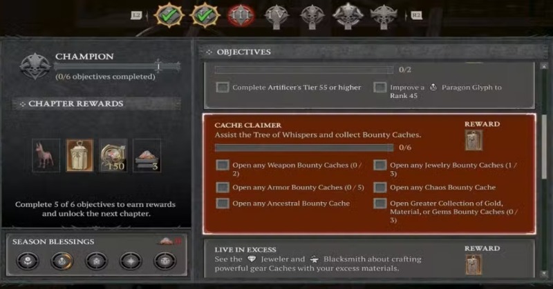 How to complete the Cache Claimer objective and get Ancestral Bounty Caches in Diablo 4 Season 9