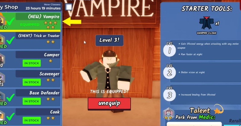Vampire Class Guide – 99 Nights in the Forest (Roblox Survival Game)