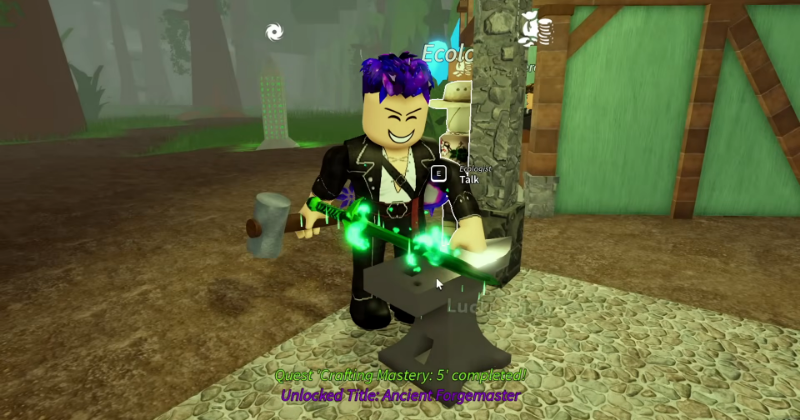 How to craft the Venomshank sword in Prospecting Roblox
