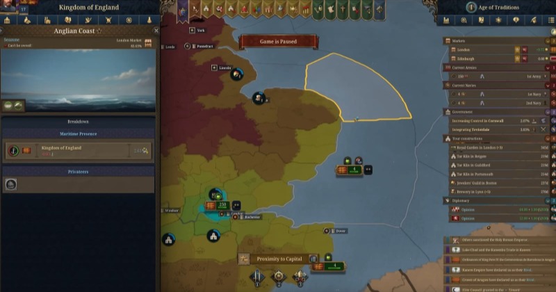Moving Capital in Europa Universalis V — Step by Step