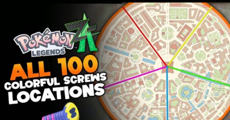 List of all colourful screw locations in Pokémon Legends Z-A