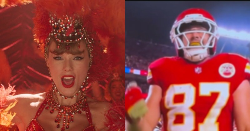 Travis Kelce celebrates 100th touchdown with viral Fate of Ophelia ...