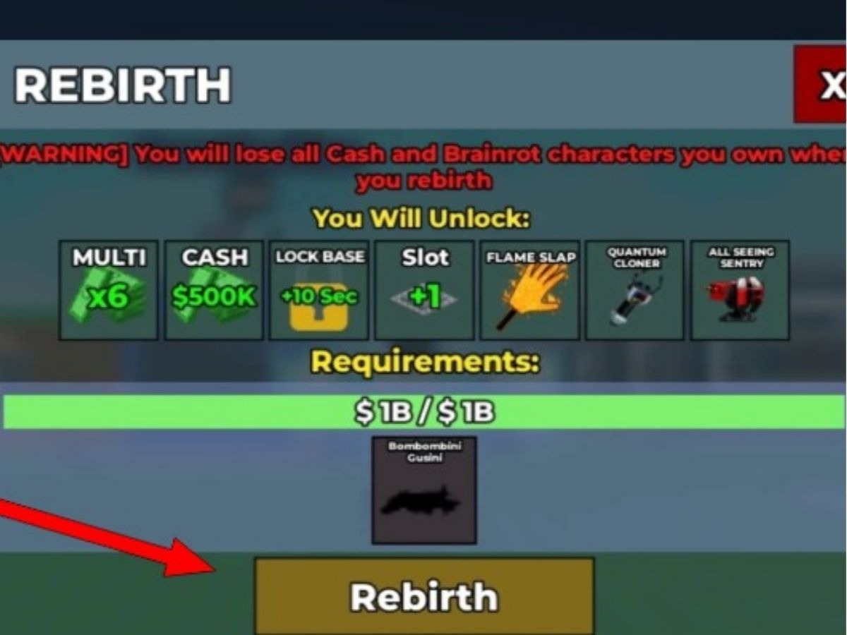 Roblox Steal a Brainrot rebirth guide – All 15 levels, cash & Brainrot ...