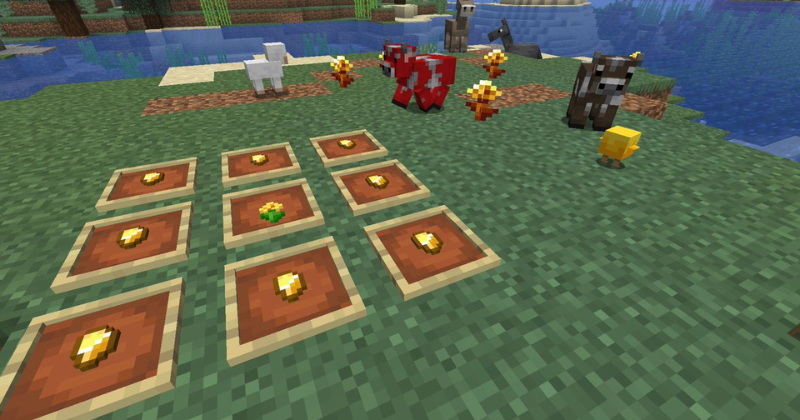 Minecraft baby mobs guide: Golden Dandelion recipe and usage