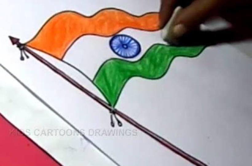 Indian National Flag Drawing Kids