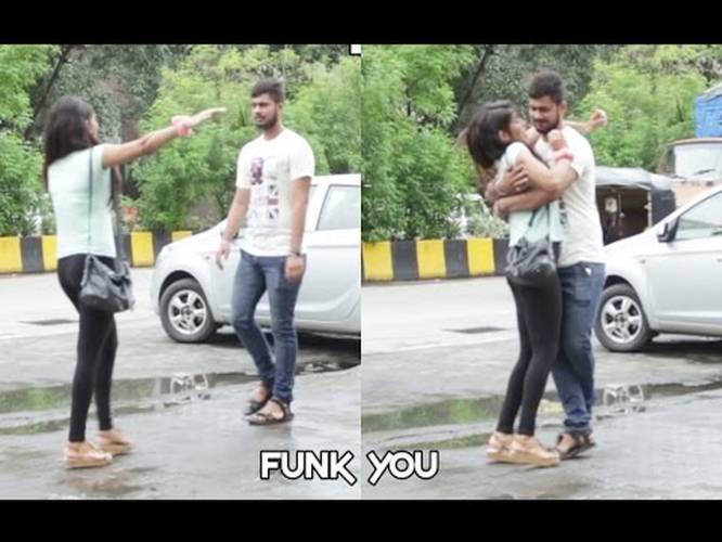 Girl Giving A Hug Prank By Funk You