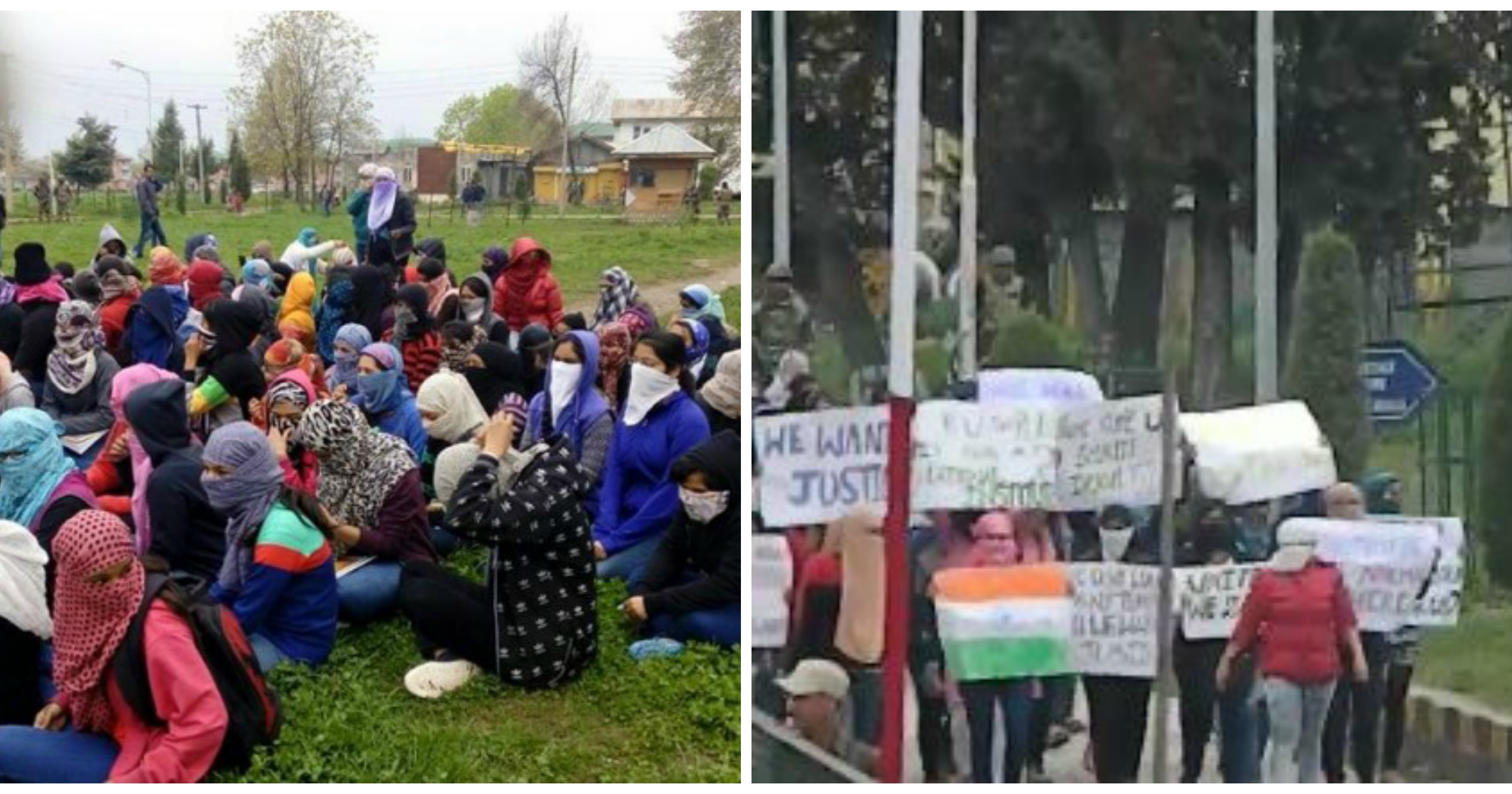 Brave Girls Of NIT Srinagar March With The Indian Tri-Colour Despite ...