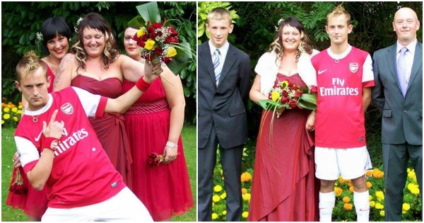 Diehard Fan Gets Married Wearing The Full Arsenal Home Kit. Even Better ...