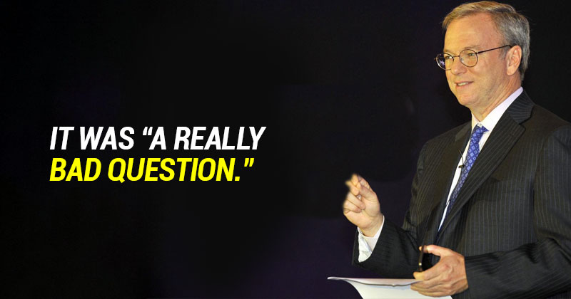Alphabet's Eric Schmidt Struggles To Answer The Brainteaser Often Asked ...