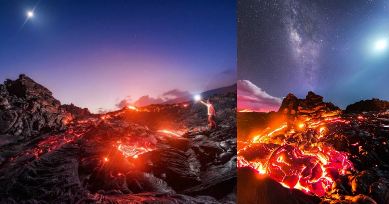 This Photographer Risked His Life To Capture Lava, Meteor, The Milky ...