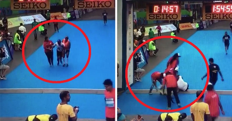 Setting The Perfect Example Of Sportsmanship, Marathoner Stops To Help ...