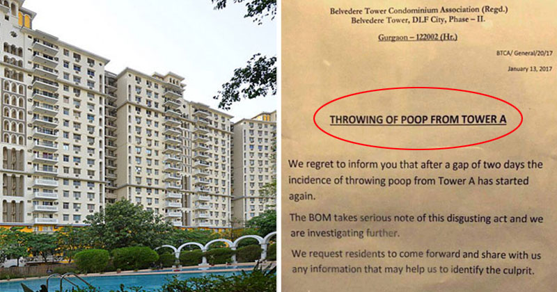 Someone's Flinging Poop Down This Gurugram Apartment Building And ...