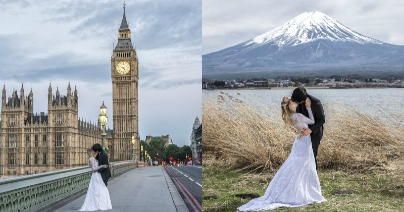 Bride And Groom Travel To The World's Most Iconic Landmarks For One ...