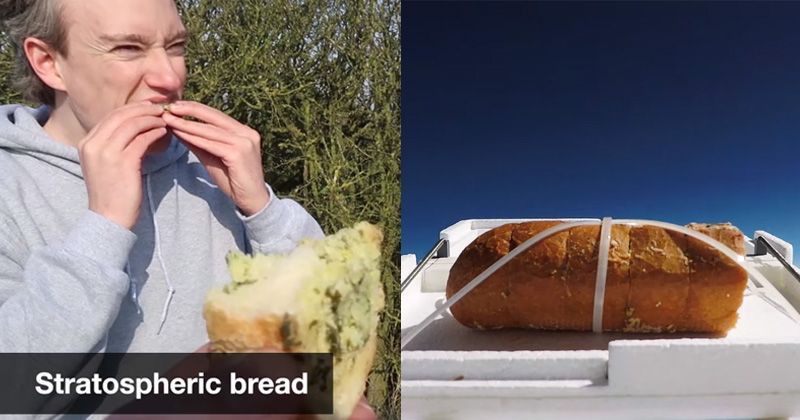 Watch These Guys Send Garlic Bread To The Edge Of Space, And Then Eat It!