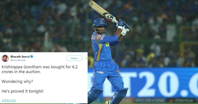 IPL 2018: Krishnappa Gowtham Is The Hero For Rajasthan Royals And ...