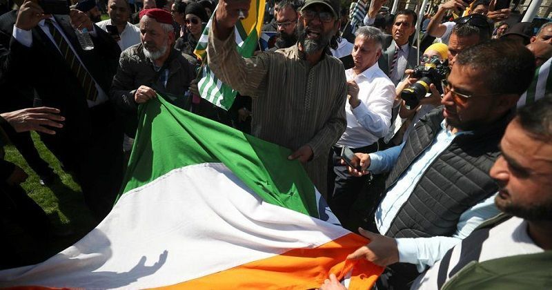 Indian Flag Torn As Anti-Modi Protests Turn Violent In London, British ...