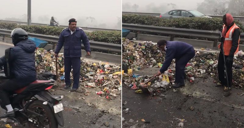 The Efforts Of This Delhi Cop To Clean Garbage Dumped On DND Is The ...