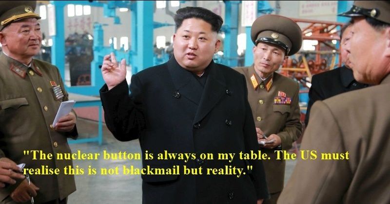 Kim Jong Un Warns The US Of Nuclear Button On His Desk