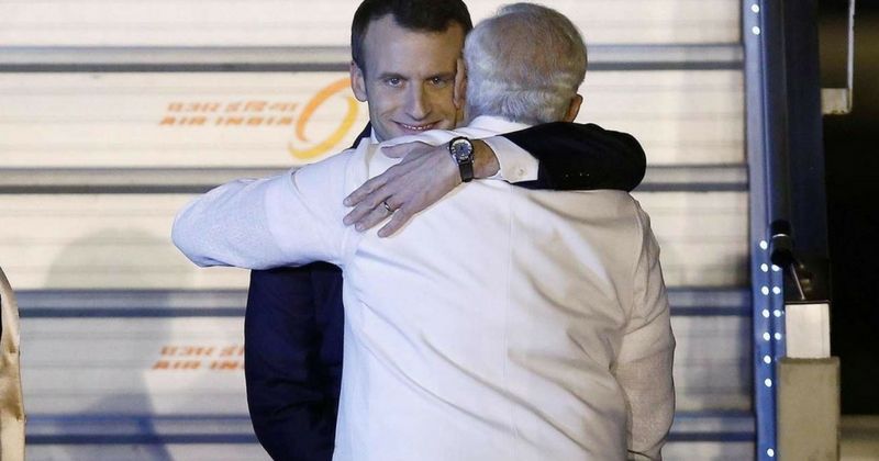 President Emmanuel Macron's Expression While Hugging PM Modi Sure Is ...