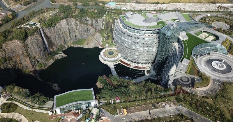 World’s 1st Underground Quarry Hotel Built In Shanghai Now Open To Public