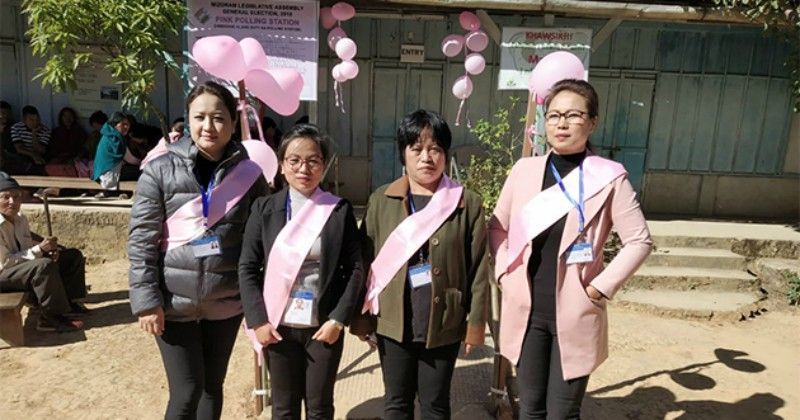 How Pink Polling Booths With Women Officials Are Encouraging Mizoram ...