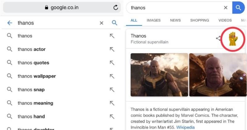 Search For 'Thanos' On Google & Click On Infinity Gauntlet Twice To See Major Endgame Spoiler