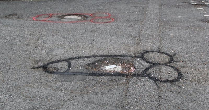 Artist Draws Penises Around Potholes Existing For Years, Govt Fixes ...