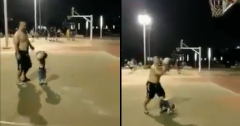 Adorable! Kid Scores Perfect Basketball Dunk Thanks To Help From ...