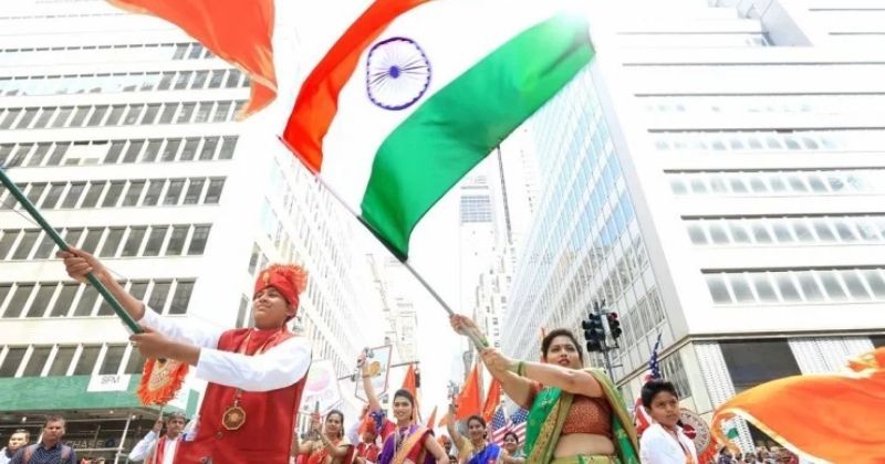 Tricolour Flies High In NYC As Bollywood Stars & Man Dressed As Gandhi ...
