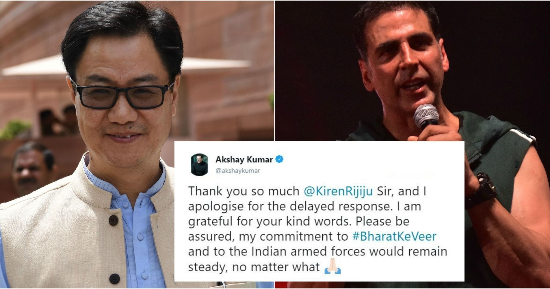 Akshay Kumar Thanks Union Minister Kiren Rijiju For Supporting Him In ...
