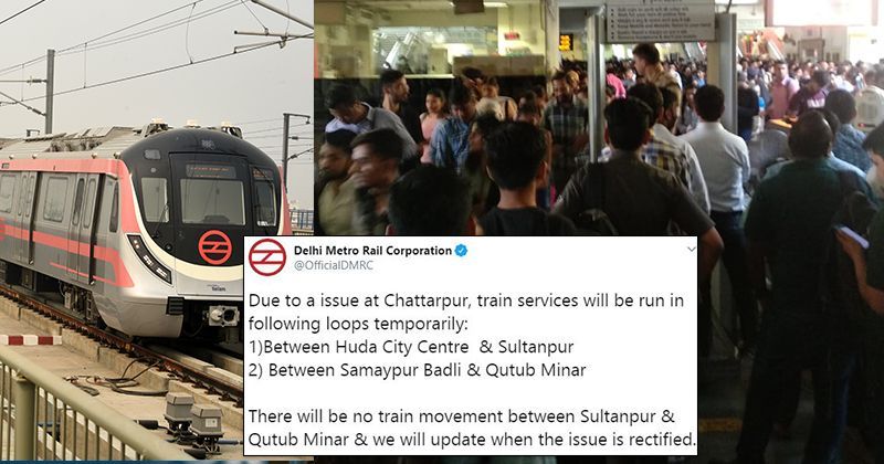 Commuters Walk On Track As Delhi Metro's Yellow Line Develops Technical ...