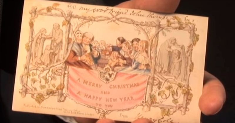 World's First Christmas Card Goes On Display In London