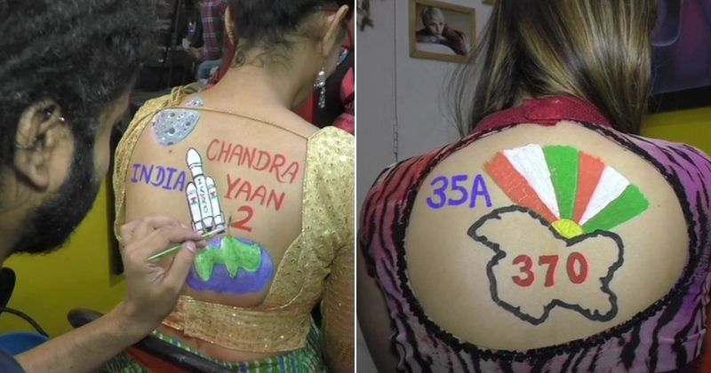 Surat Women Get Chandrayaan-2, Article 370 Body Paint Tattoos During ...