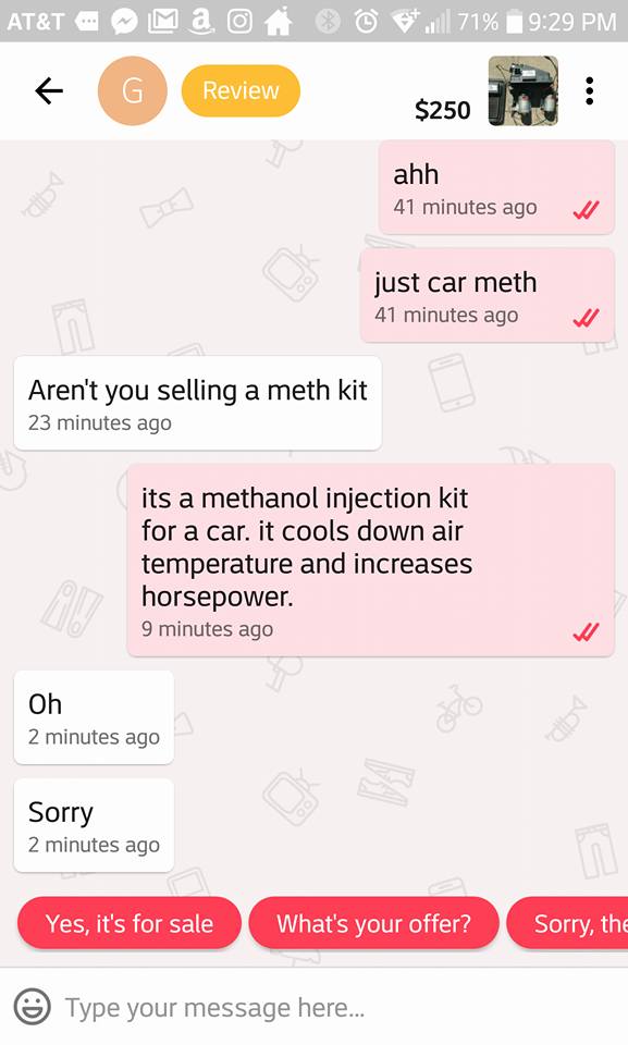 Guy Selling Methanol Injection Kit For Car Approached By 'Cop' Who ...