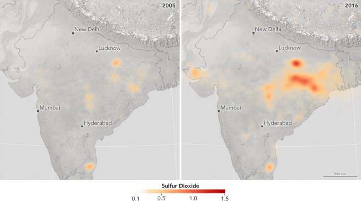 NASA Satellite Image Shows India's Sulphur Emissions Increase And China ...