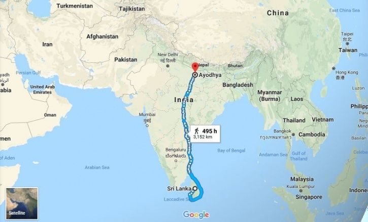 Google Maps Reaffirms Ramayana, It Takes Exactly 20 Days From Sri Lanka ...