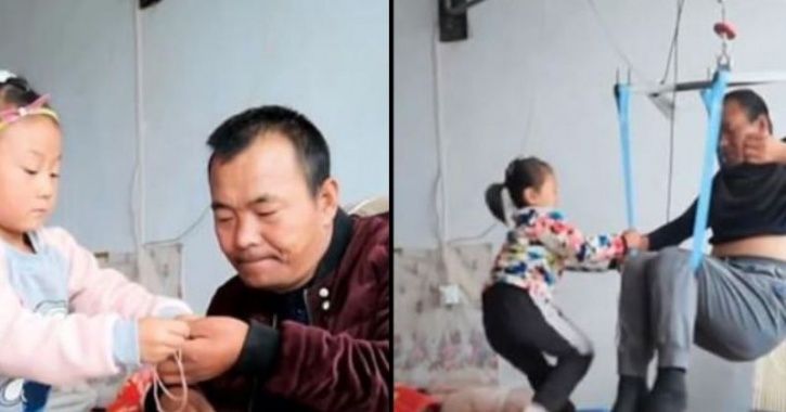 After Mother Abandons Them, 6-Year-Old Girl Cares For Paralysed Father All Alone