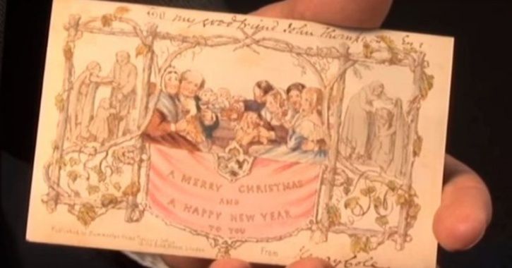 World's First Christmas Card Goes On Display In London