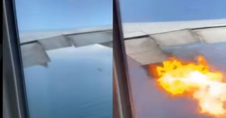 An Airplane Engine Caught Fire Mid-Flight And People On Board Obviously ...