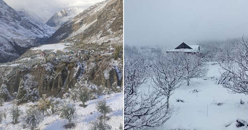 Season's First Snowfall Turns Himachal Pradesh's Keylong Into White ...