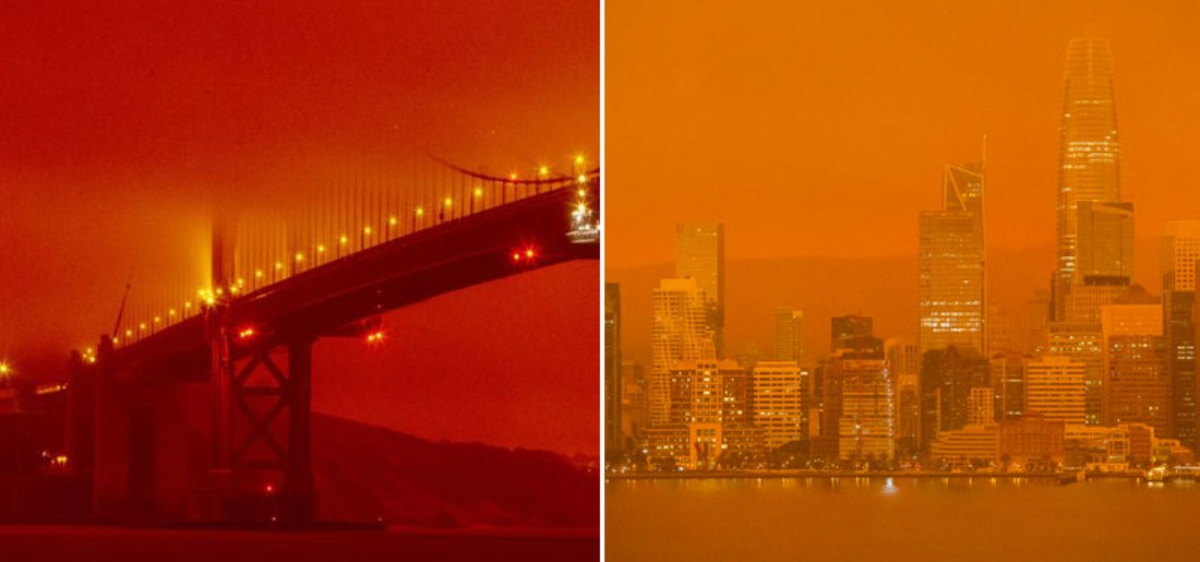 California Wildfires Turn Skies Orange