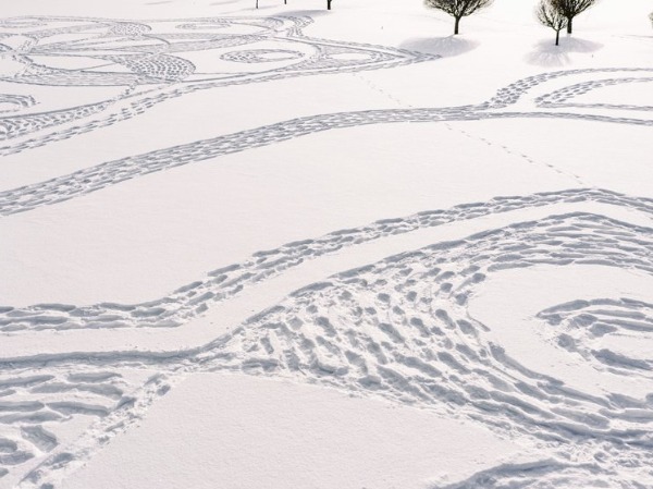 One Step At A Time: Artist Creates Spectacular 'Snowshoe Art'