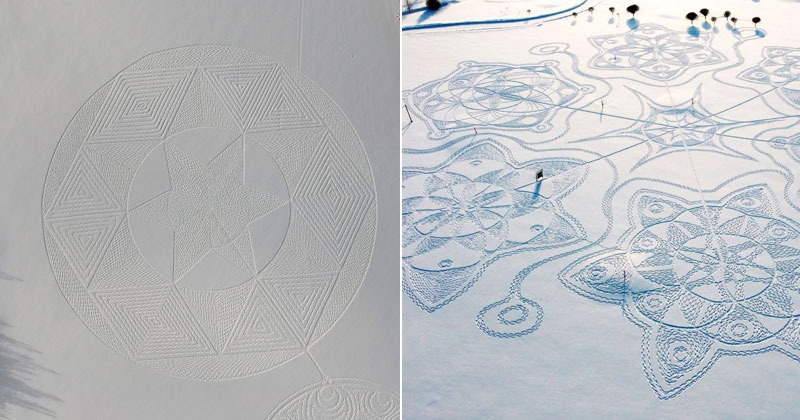 One Step At A Time: Artist Creates Spectacular 'Snowshoe Art'