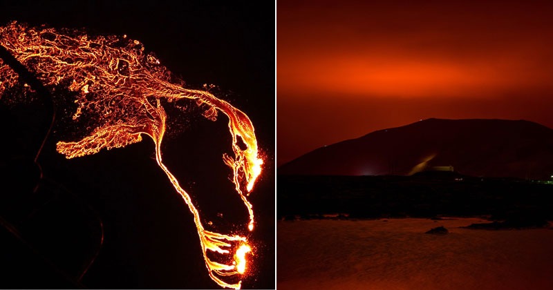 In Pics: Icelandic Volcano Erupts, Lighting Up Night Sky Near Reykjavik
